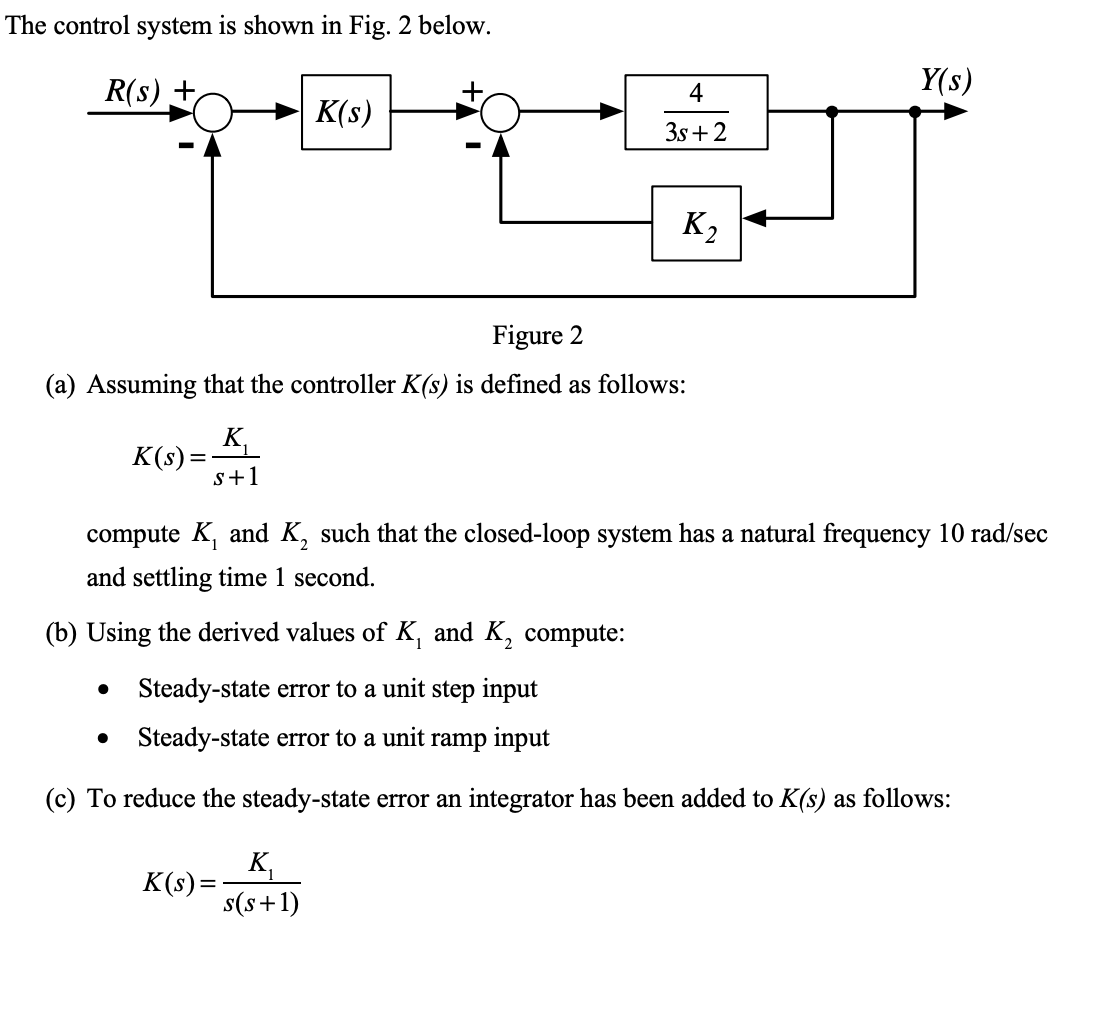 Solved Only part d, e. For K1 = 69.75 and K2 = | Chegg.com