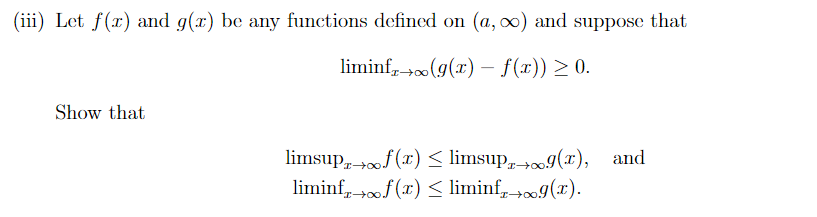 Solved (iii) ﻿Let f(x) ﻿and g(x) ﻿be any functions defined | Chegg.com