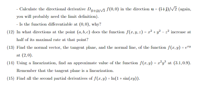 Solved Problems about these things: ∂,∇. (10) Find ∇f(a,b) | Chegg.com