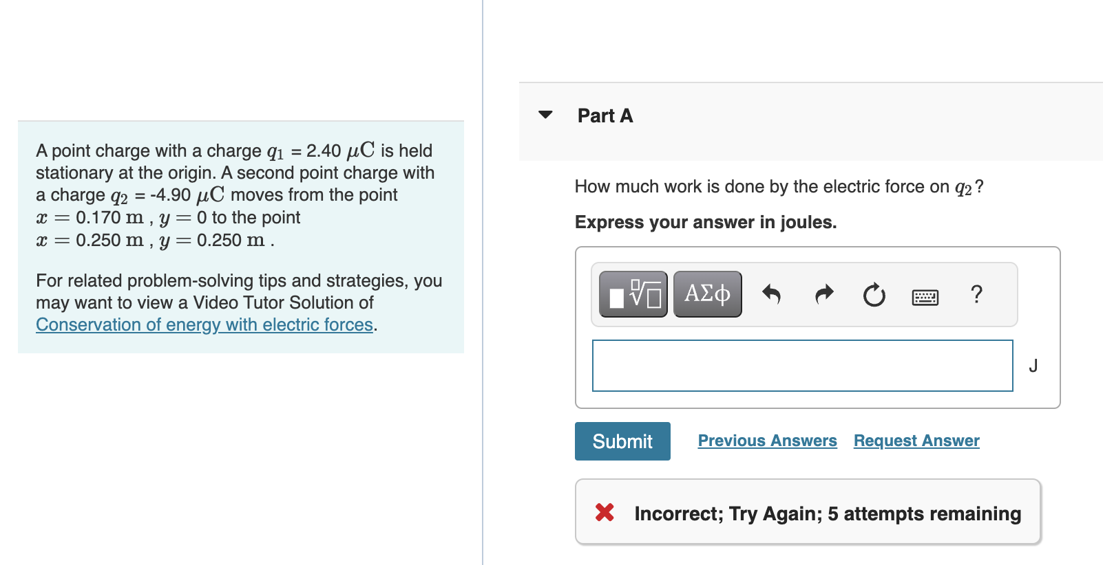 Solved A point charge with a charge q1=2.40μC is held | Chegg.com