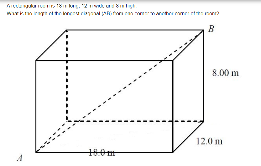 Solved A rectangular room is 18 m long, 12 m wide and 8 m | Chegg.com