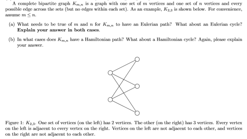Solved A complete bipartite graph Km,n is a graph with one | Chegg.com