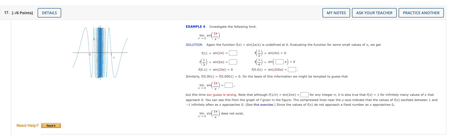 Solved EXAMPLE 4 Investigate the following limit. | Chegg.com