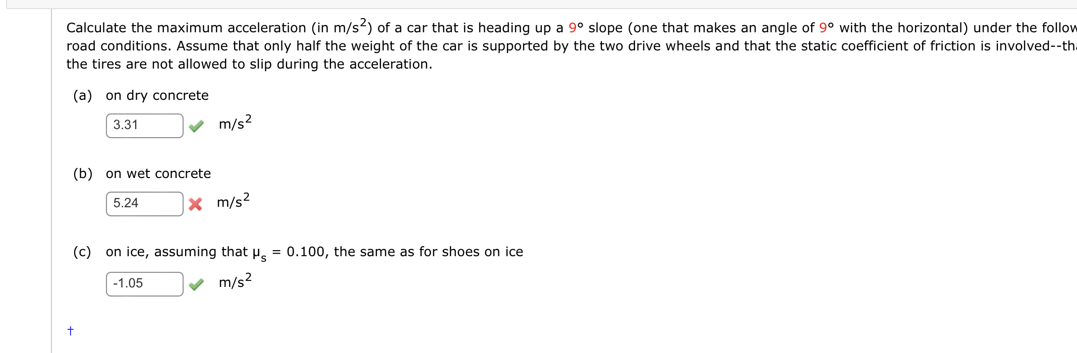 Solved Calculate the maximum acceleration (in m/s2 ) of a | Chegg.com