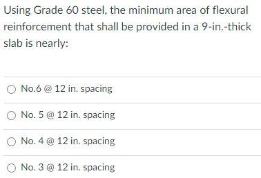 Solved Using Grade 60 steel, the minimum area of flexural | Chegg.com