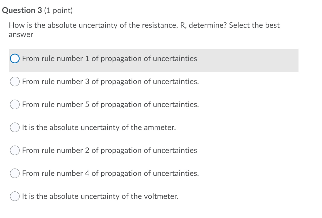 Solved Question 3 (1 point) How is the absolute uncertainty | Chegg.com