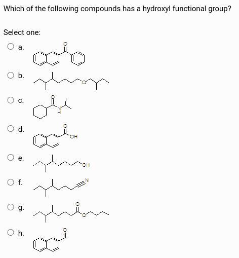 Solved Which of the following compounds has a hydroxyl | Chegg.com