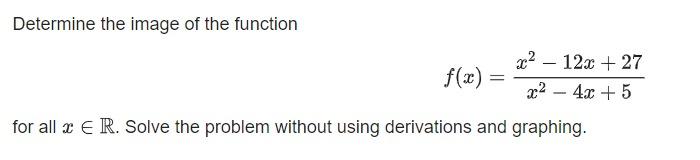 Solved Determine the image of the function 22 - 12x + 27 | Chegg.com