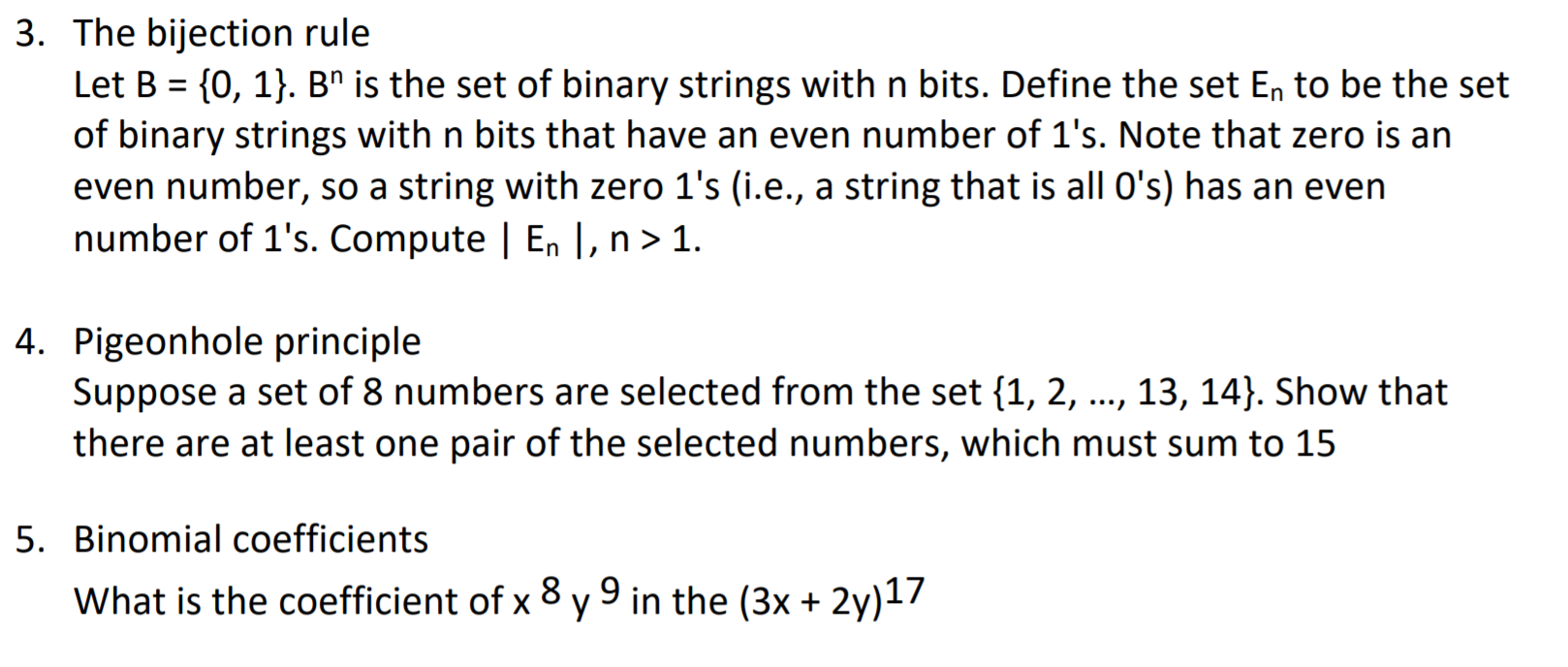 Solved 3 The Bijection Rule Let B 0 1 B Is The Set 