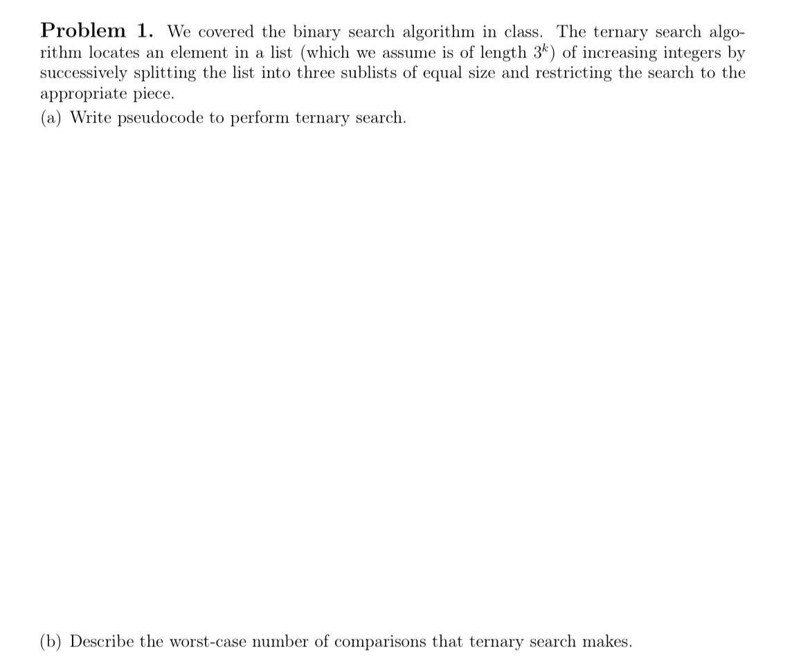 Solved Problem 1 We Covered The Binary Search Algorithm In