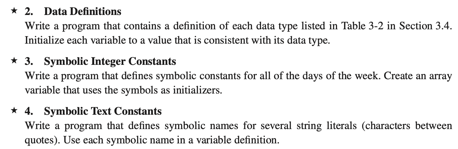 Solved Programming Exercises2, 3, and 4 as one I need 2 sets | Chegg.com