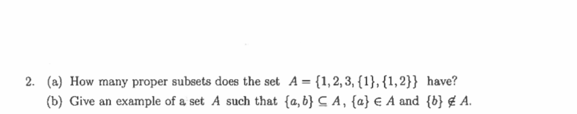 (a) ﻿How many proper subsets does the set | Chegg.com