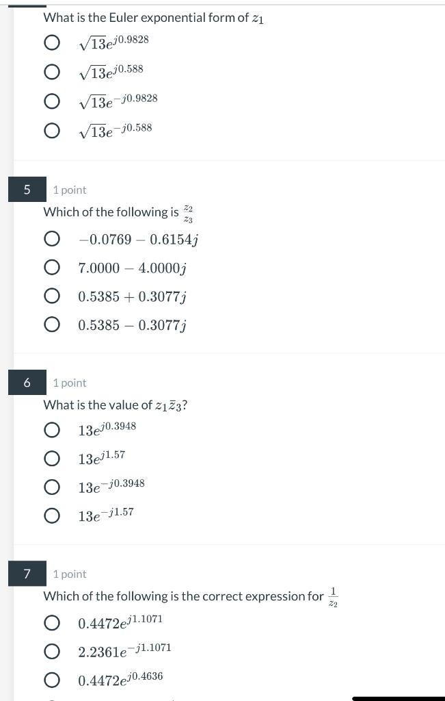Solved What is the Euler exponential form of 21 V13e30.9828 | Chegg.com