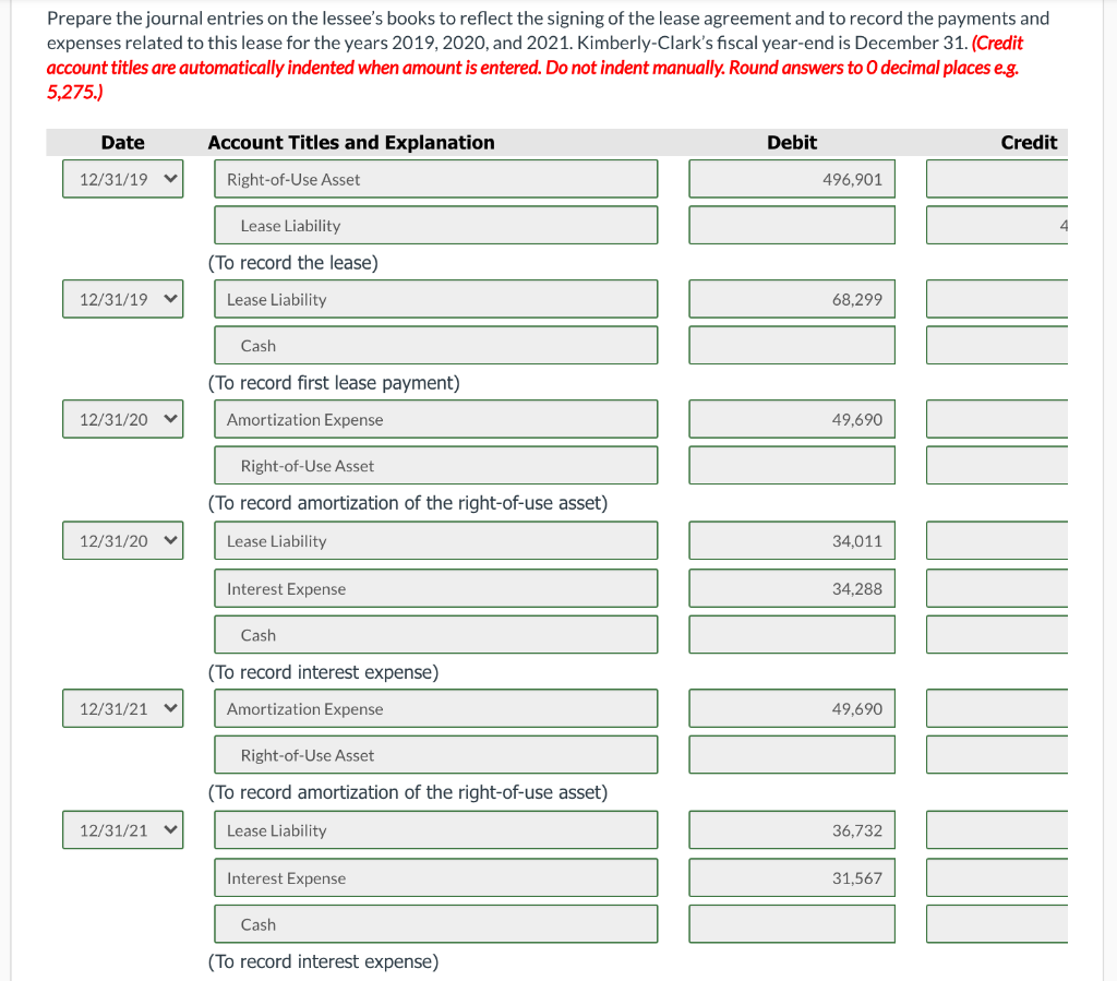 Solved Assume that on December 31, 2019, Kimberly-Clark | Chegg.com