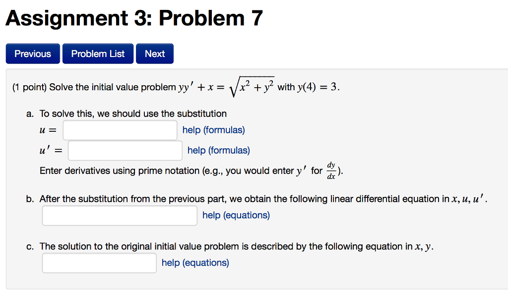 Solved Assignment 3: Problem 7 Previous Problem List Next (1 | Chegg.com