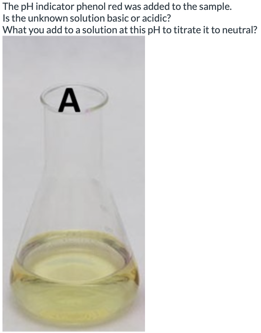 Solved The pH indicator phenol red was added to the sample. | Chegg.com