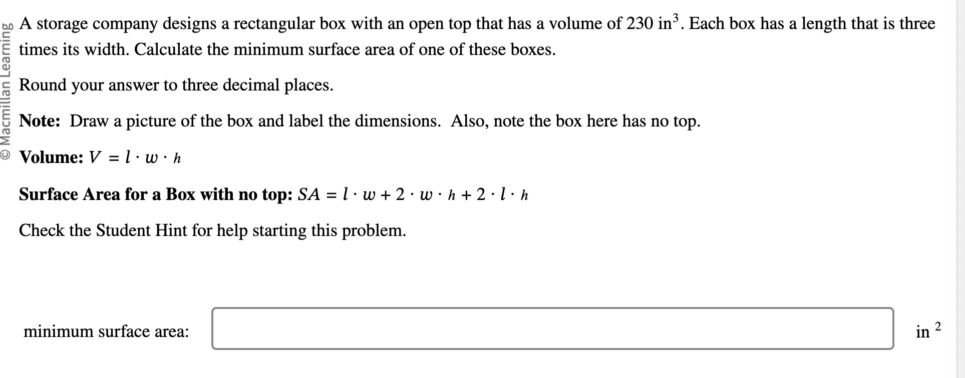 Solved A storage company designs a rectangular box with an | Chegg.com