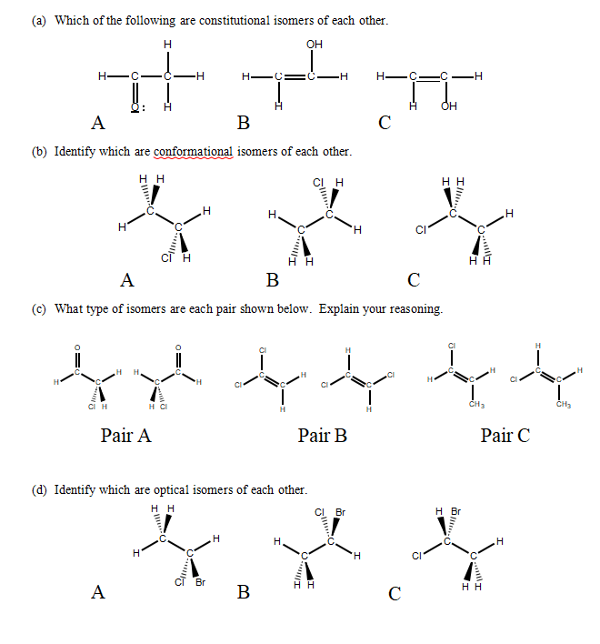 Solved (a) Which of the following are constitutional isomers | Chegg.com