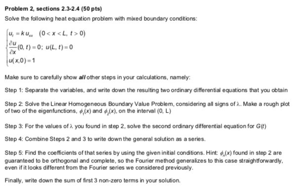 Solved Problem 2, sections 2.3-2.4 (50 pts) Sove the | Chegg.com Solved Problem 2, sections 2.3-2.4 (50 pts) Sove the | Chegg.com