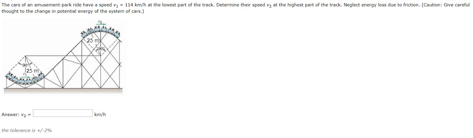 Solved The cars of an amusement-park ride have a speed v1 = | Chegg.com