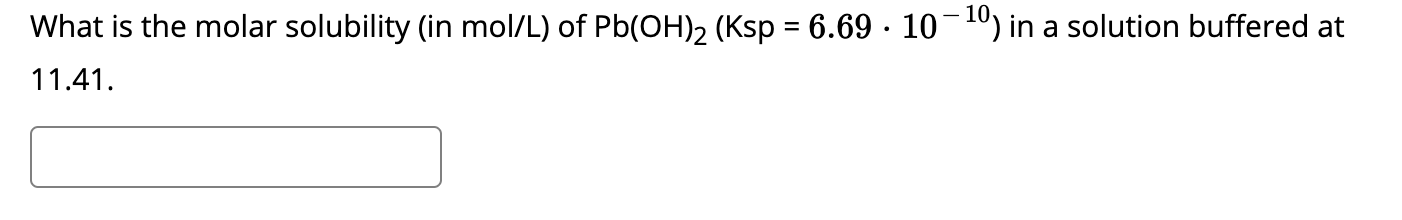 Solved What is the molar solubility (in mol/L) of PbCl2 (Ksp | Chegg.com