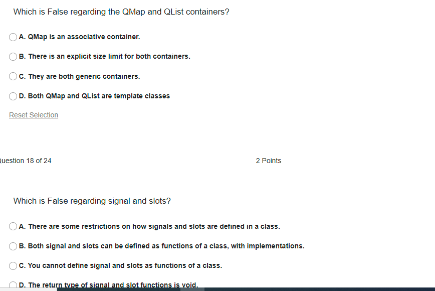 Solved Which is False regarding the QMap and QList | Chegg.com