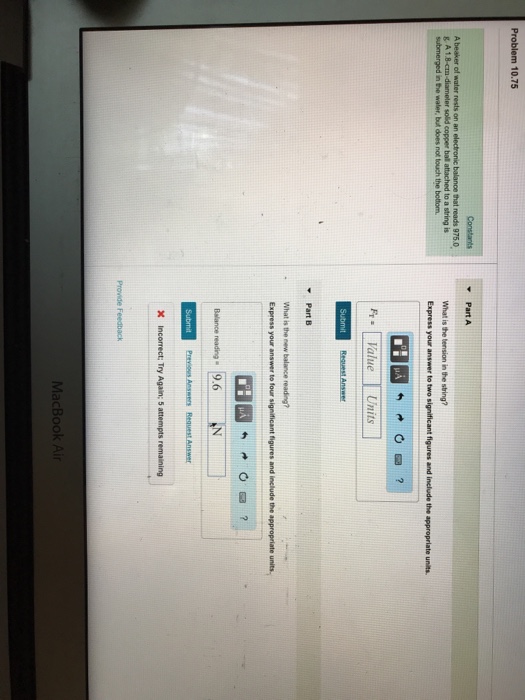 Solved A beaker of water rests on an electronic balance that | Chegg.com