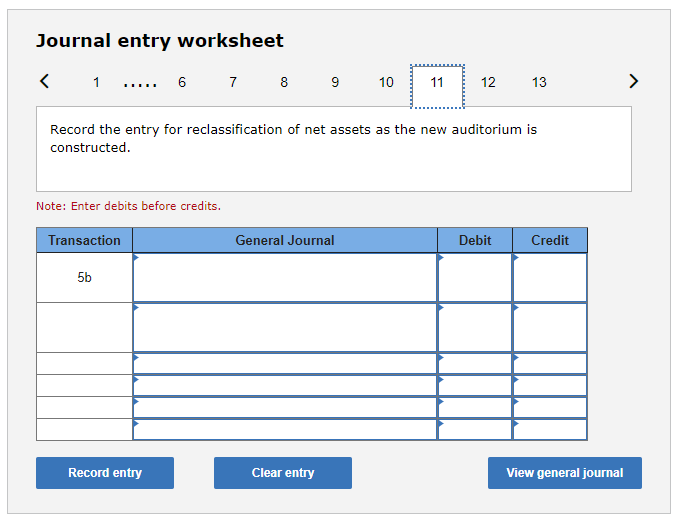 Solved Journal entry worksheet Record the entry for | Chegg.com