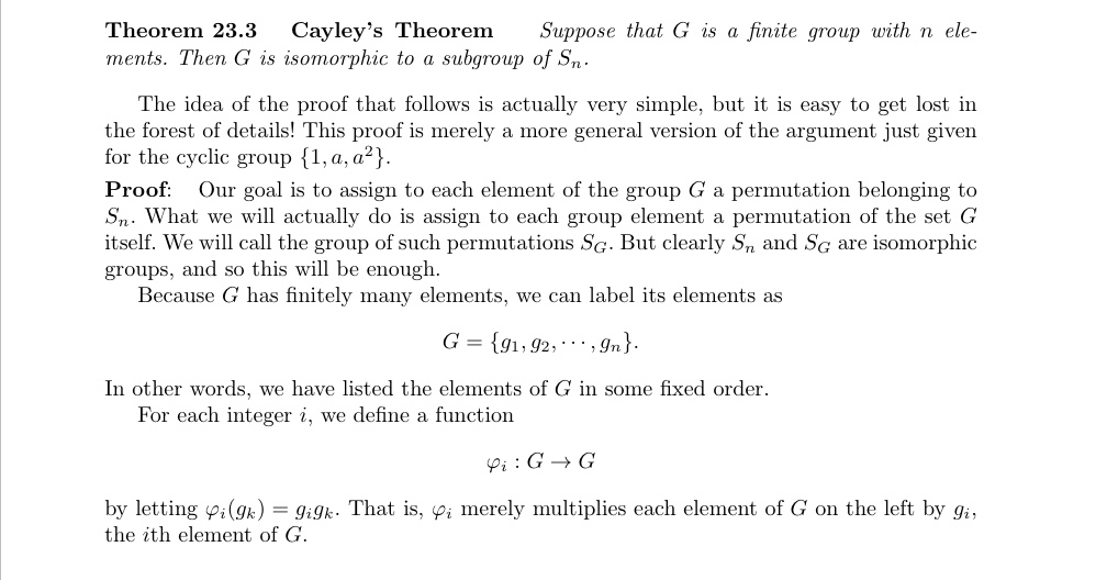 Solved following the proof of Cayley’s Theorem 23.3, | Chegg.com