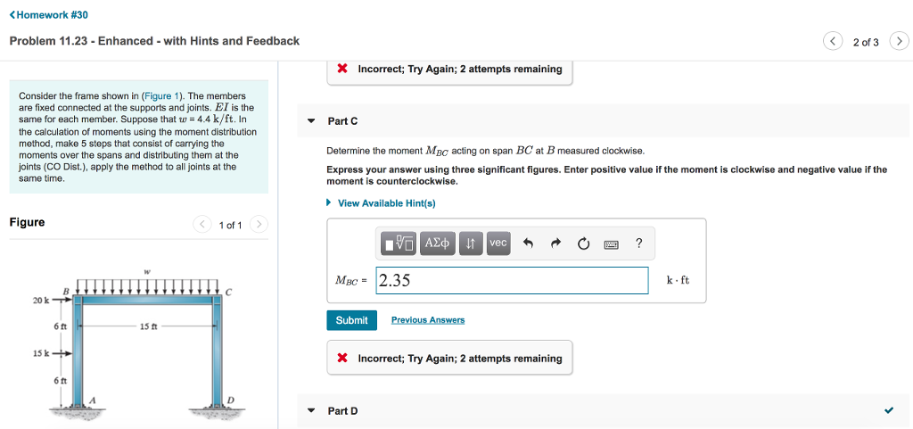 Solved «Homework #30 Problem 11.23 - Enhanced with Hints and | Chegg.com
