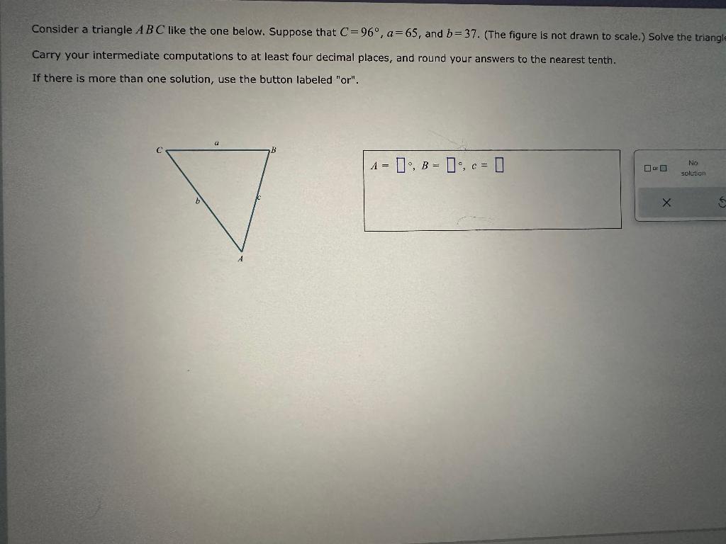Solved Consider a triangle ABC like the one below. Suppose | Chegg.com