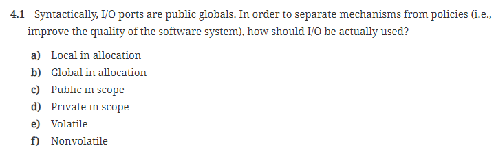 Solved public globals. In order to separate mechanisms from | Chegg.com