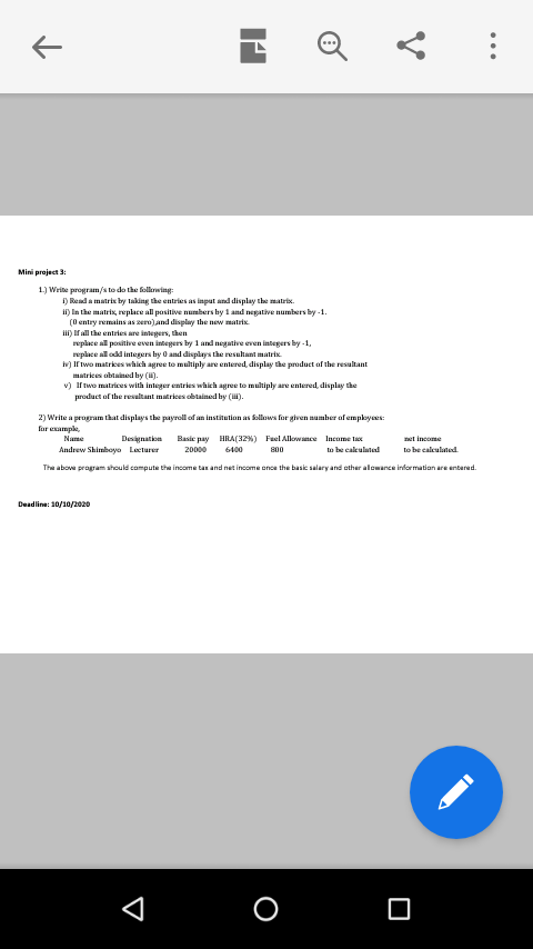 R Mini project 3: 1.) Write programs to do the | Chegg.com