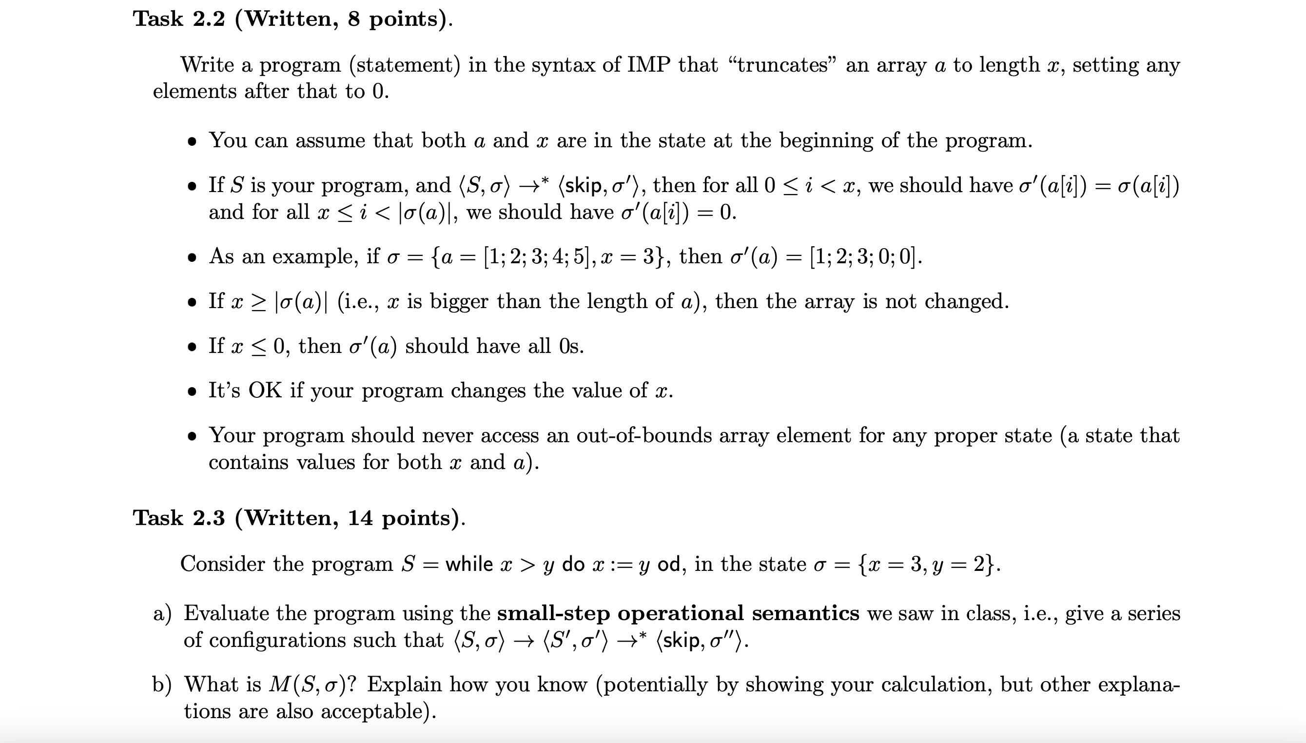 Solved Task 2.2 (Written, 8 points). Write a program | Chegg.com