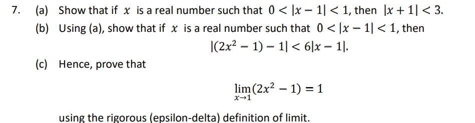 Solved 7. (a) Show that if x is a real number such that | Chegg.com