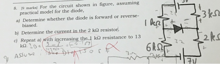 Solved 8. 19 marks For the circuit shown in figure, assuming | Chegg.com