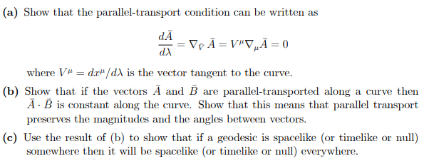 Solved A vector A is said to be transported parallel to | Chegg.com