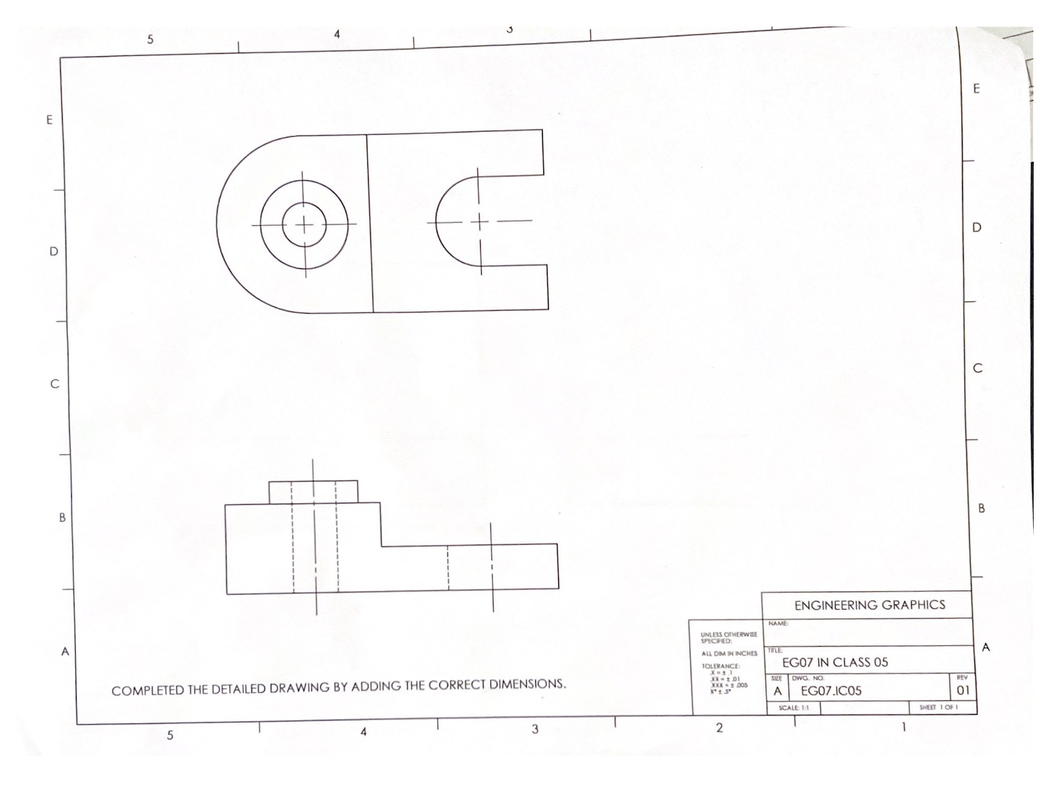 [Solved]: Complete the detailed drawing by adding the dimens