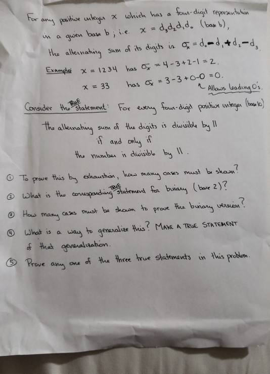 Solved For any positive integer x which has a four-digit | Chegg.com