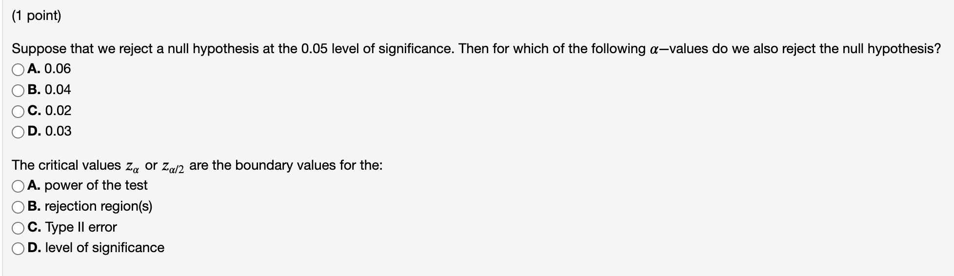 Solved Suppose that we reject a null hypothesis at the 0.05 | Chegg.com