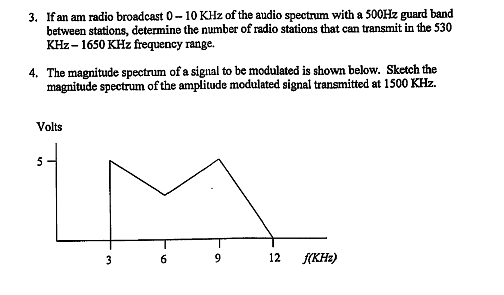 Solved If an am radio broadcast 0-10 KHz of the audio | Chegg.com