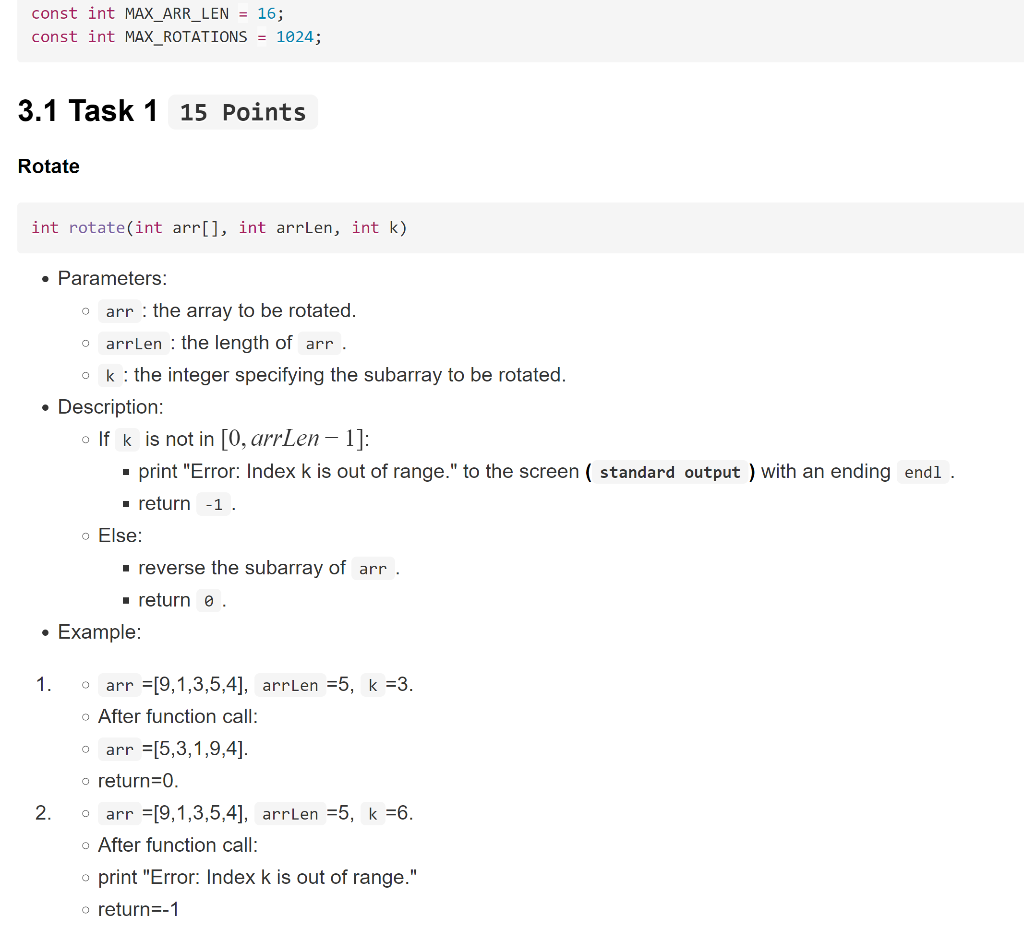 Solved const int MAX_ARR_LEN = 16; const int MAX_ROTATIONS = | Chegg.com