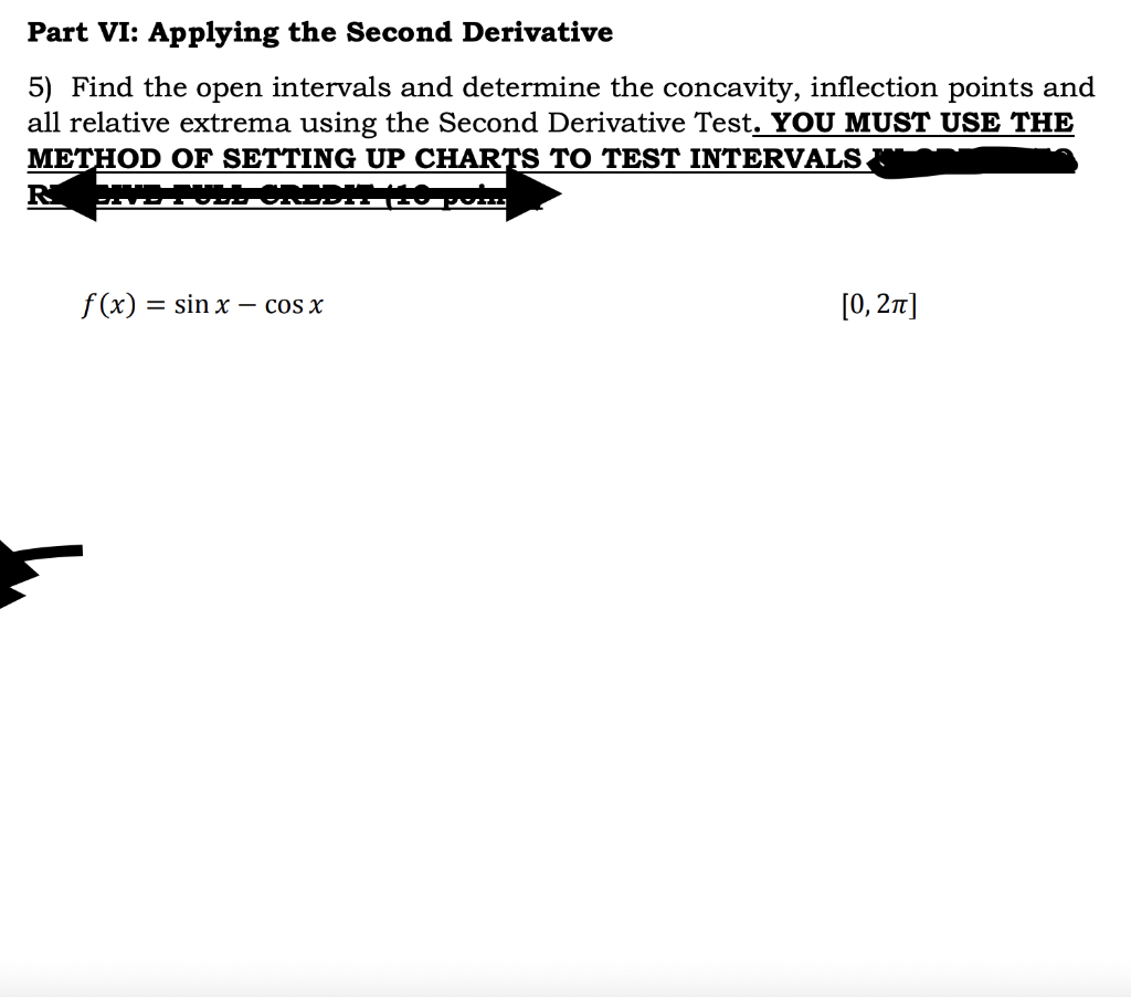 Solved Part VI: Applying the Second Derivative 5) Find the | Chegg.com