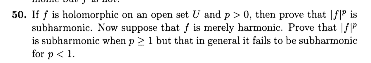Solved 50. If f is holomorphic on an open set U and p>0, | Chegg.com