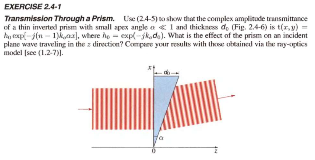 Solved Transmission Through a Prism. Use (2.4-5) to show | Chegg.com