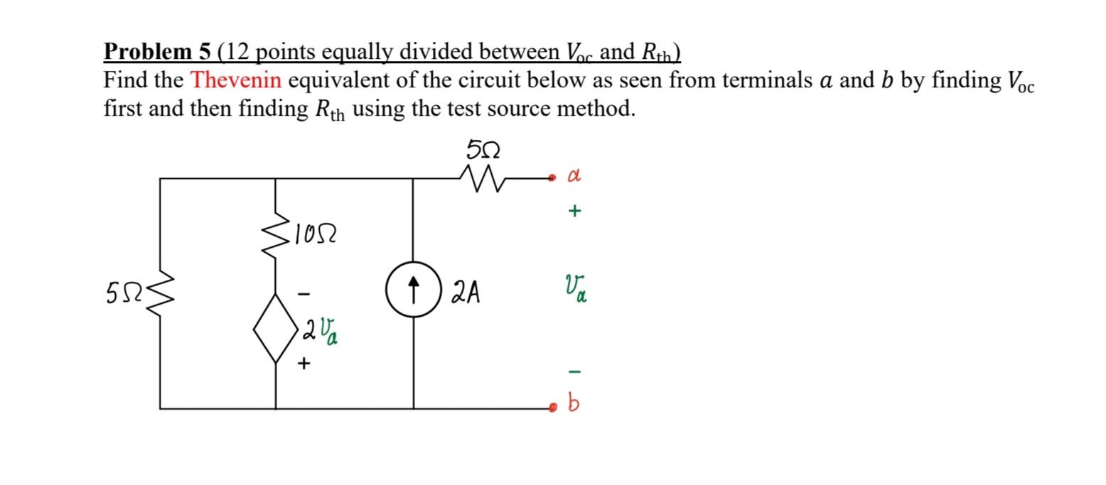 Solved Problem 5 (12 points equally divided between V0c and | Chegg.com