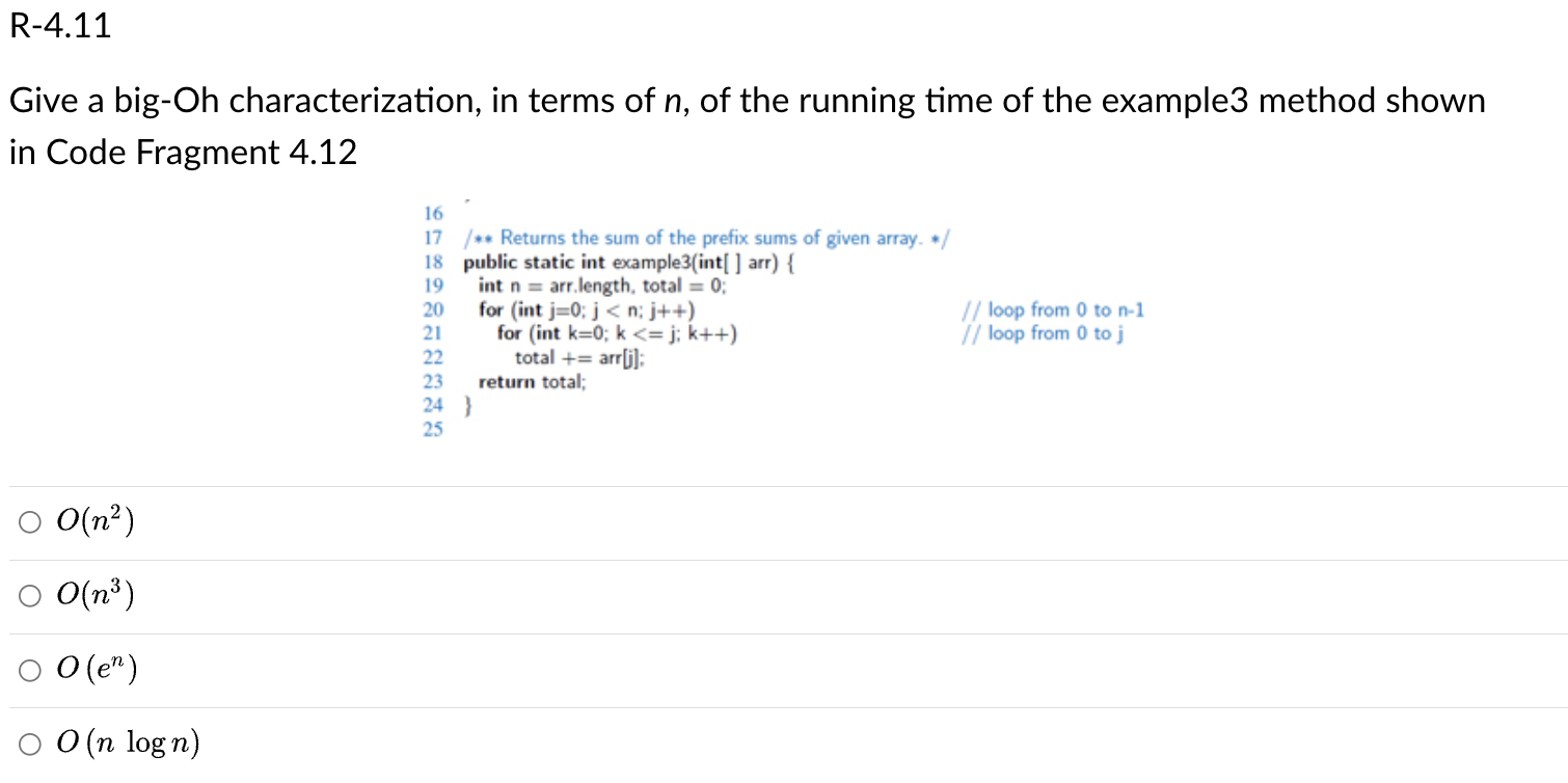 Solved R-4.11 Give a big-Oh characterization, in terms of n, | Chegg.com