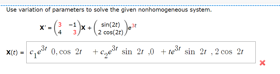 Solved Use variation of parameters to solve the given | Chegg.com