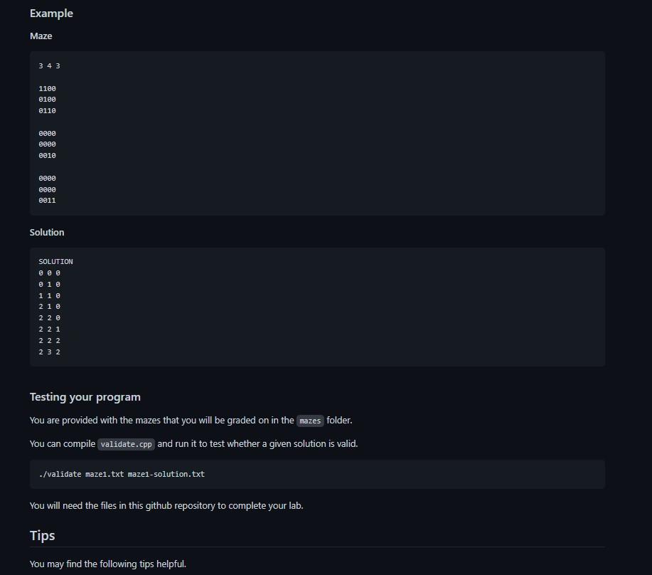 Solved Maze Lab Exploring a 3D maze Purpose This lab will | Chegg.com