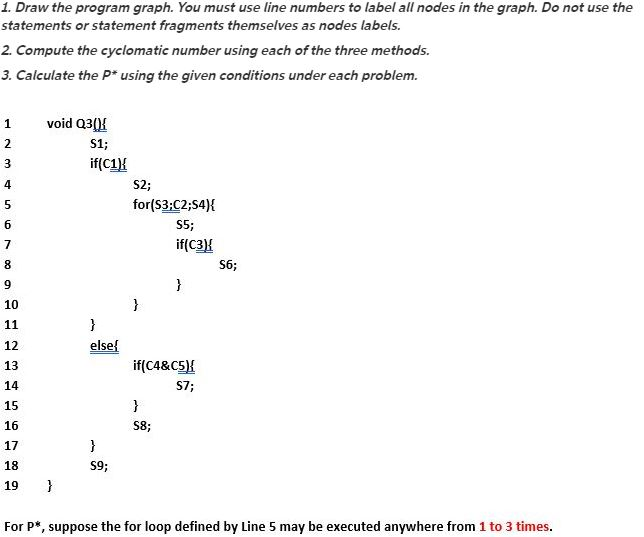 1. Draw the program graph. You must use line numbers | Chegg.com